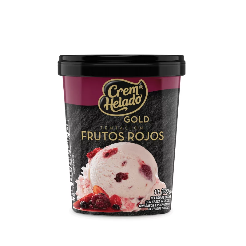 Helado Crem Helado Gold Tentación Frutos Rojos 600 Gr